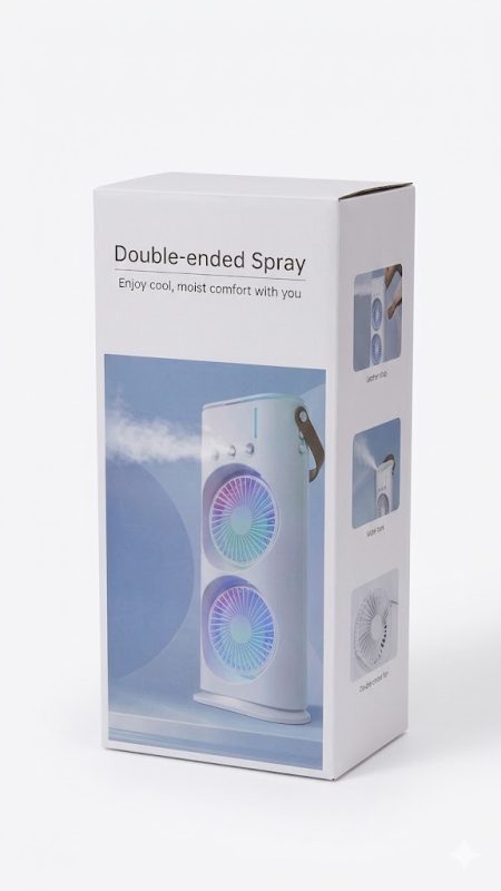 Portable Double-Ended Spray Air Cooler Fan | 2-in-1 Personal Desktop ...